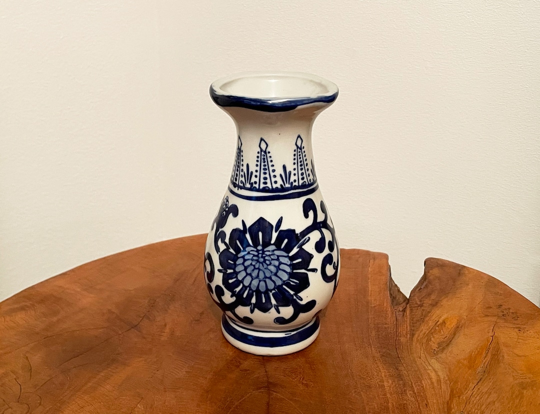 Royal Delft Blue (delfts Blauw) Bud Vase, 19th Century Blue & White Dutch Ceramic Collectible ...