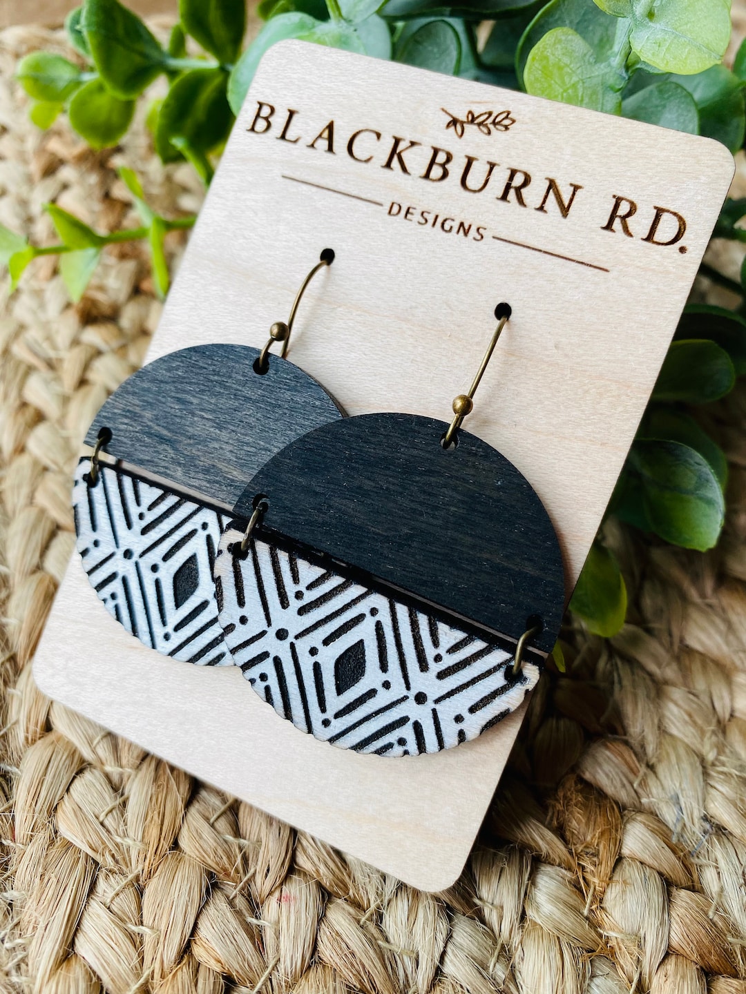 Boho Tribe Split Round Wooden Dangle Earrings Digital File - Etsy