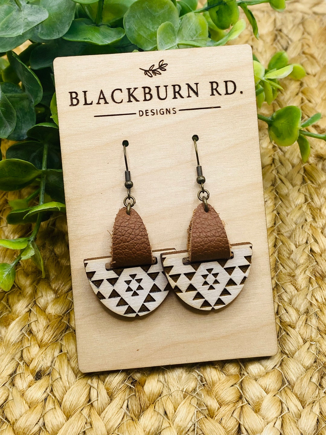 Aztec Leather and Wood Dangles Digital File - Etsy