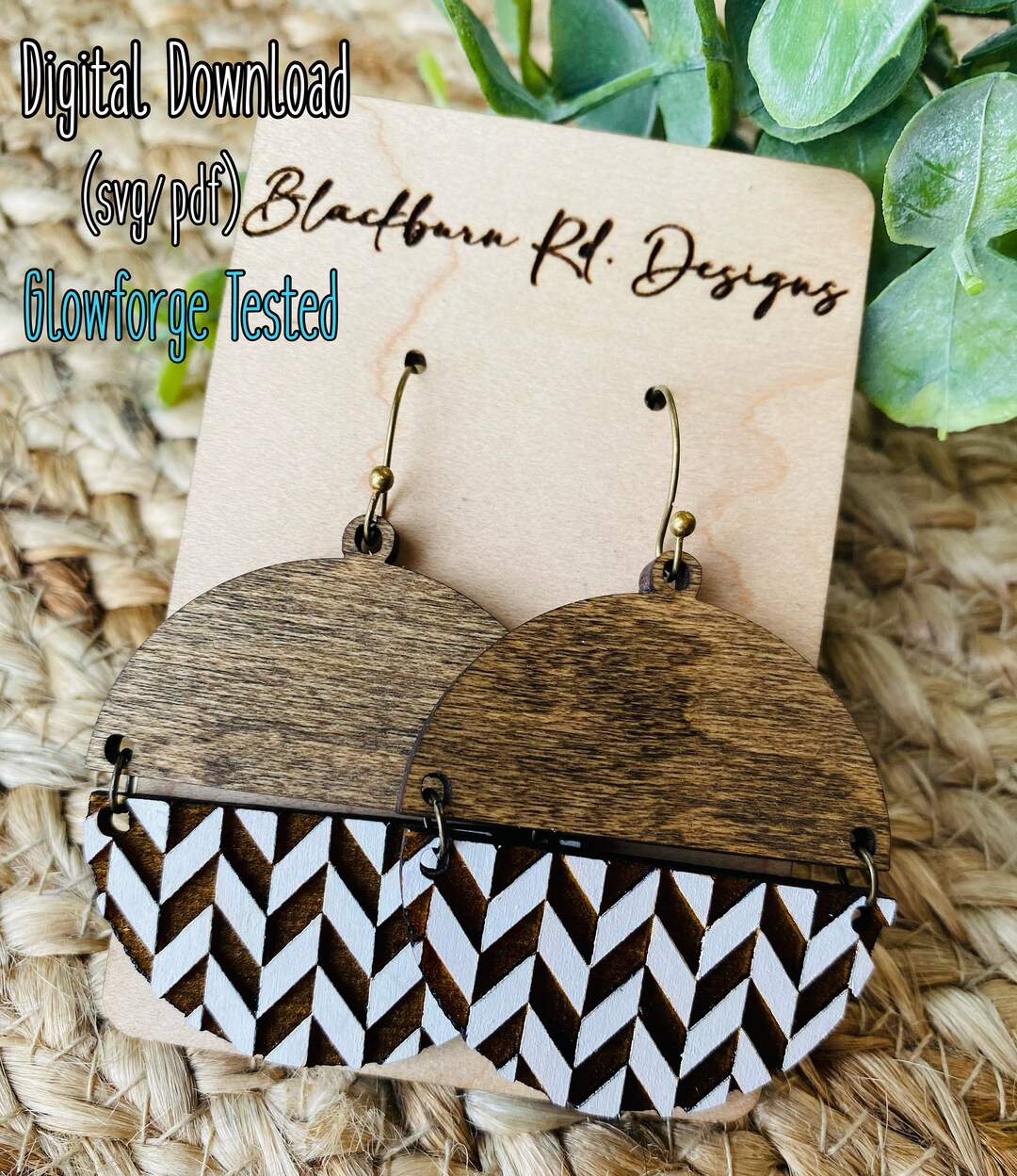 Seamless Chevron Split Round Dangles Digital File - Etsy