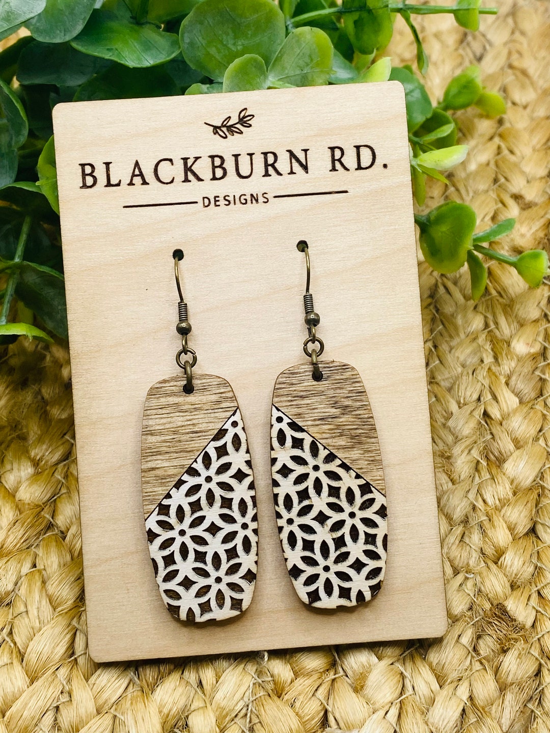Geometric Flower Slanted Bar Dangles Digital File - Etsy