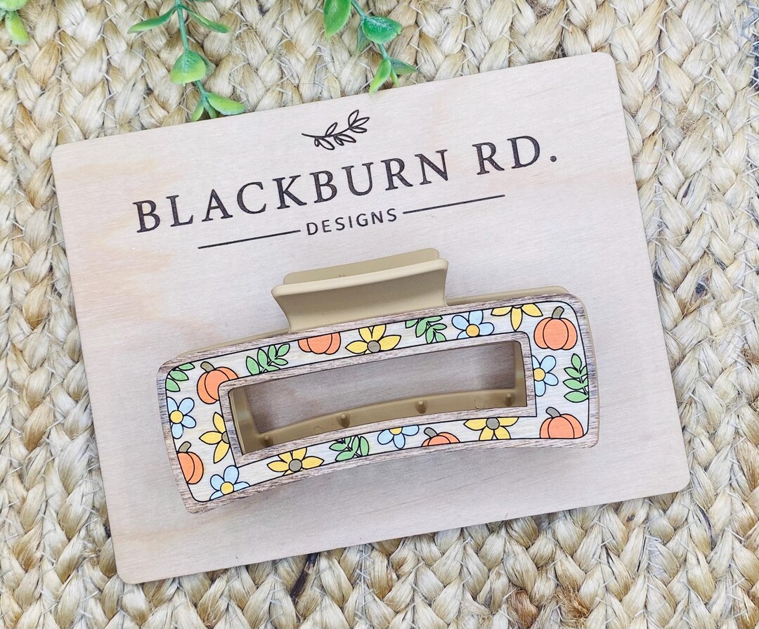 Fall Floral Claw Clip Digital File - Etsy