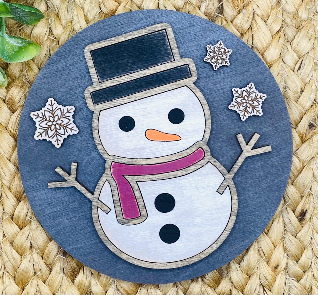 Snowman and Snowflakes Insert Digital File - Etsy
