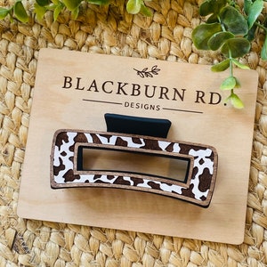 Cow Print Claw Clip Digital File - Etsy
