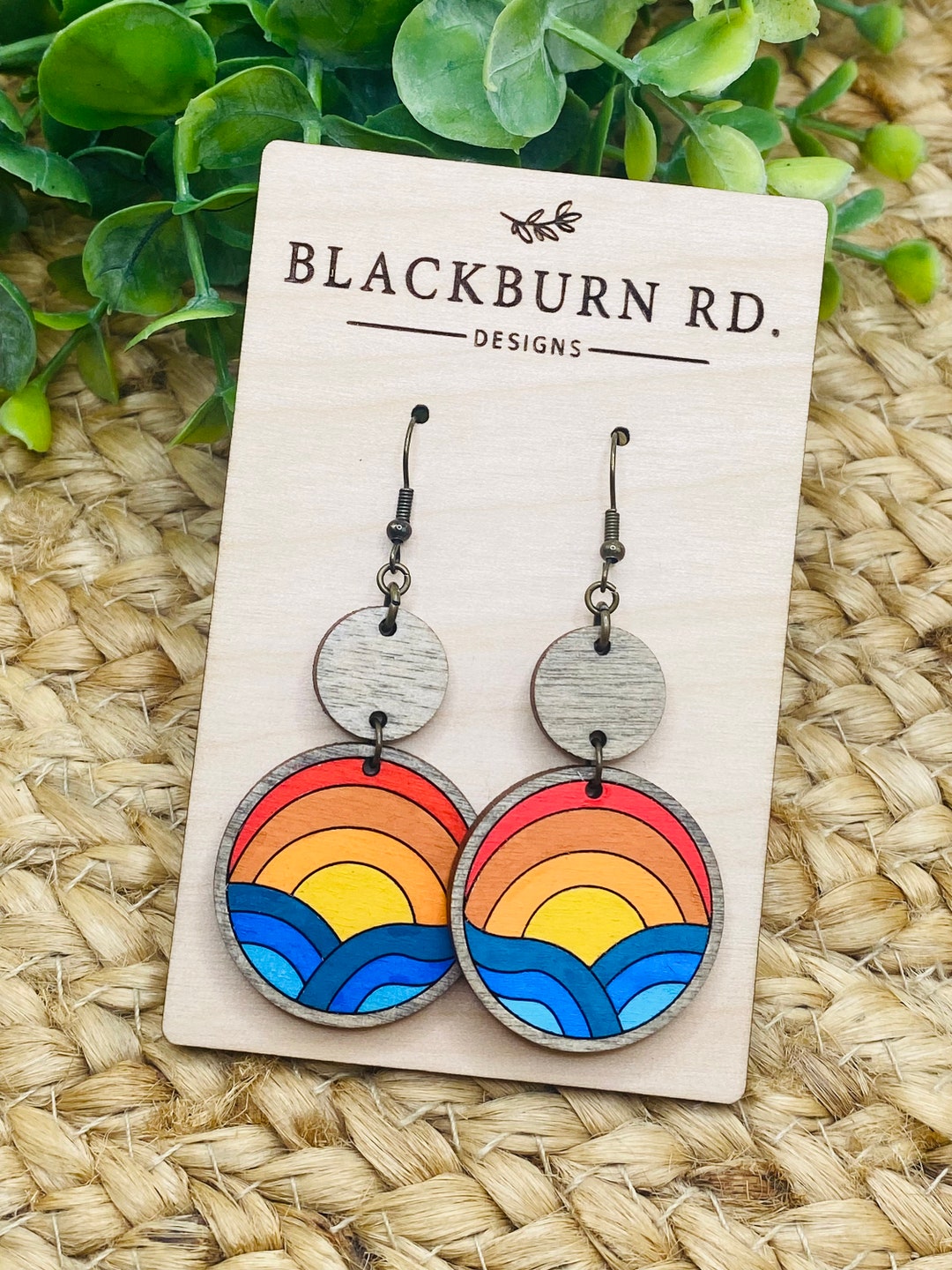 Sea Sunset Round Connector Dangles Digital File - Etsy