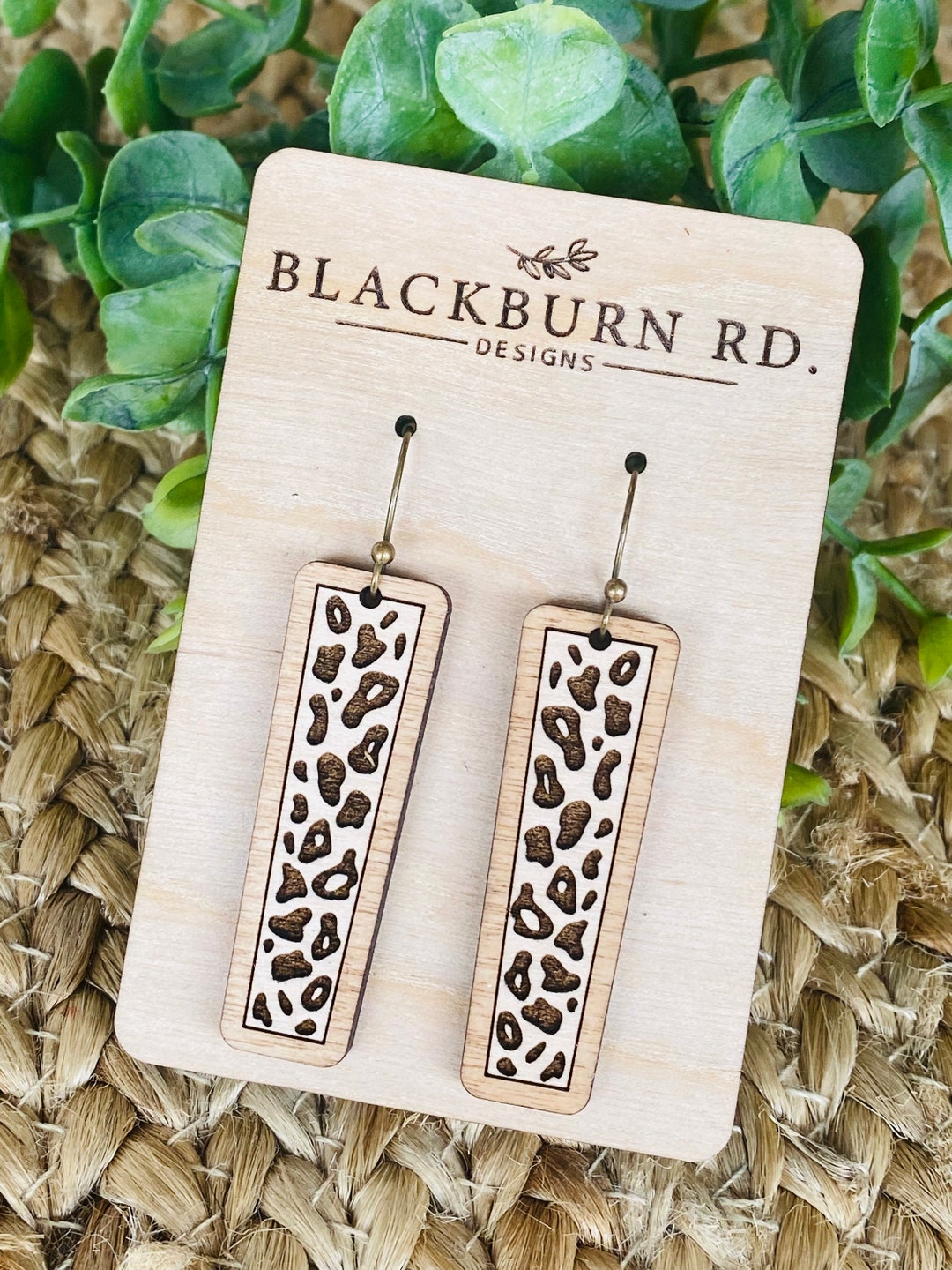 Leopard Framed Oblong Bar Dangles Digital File - Etsy