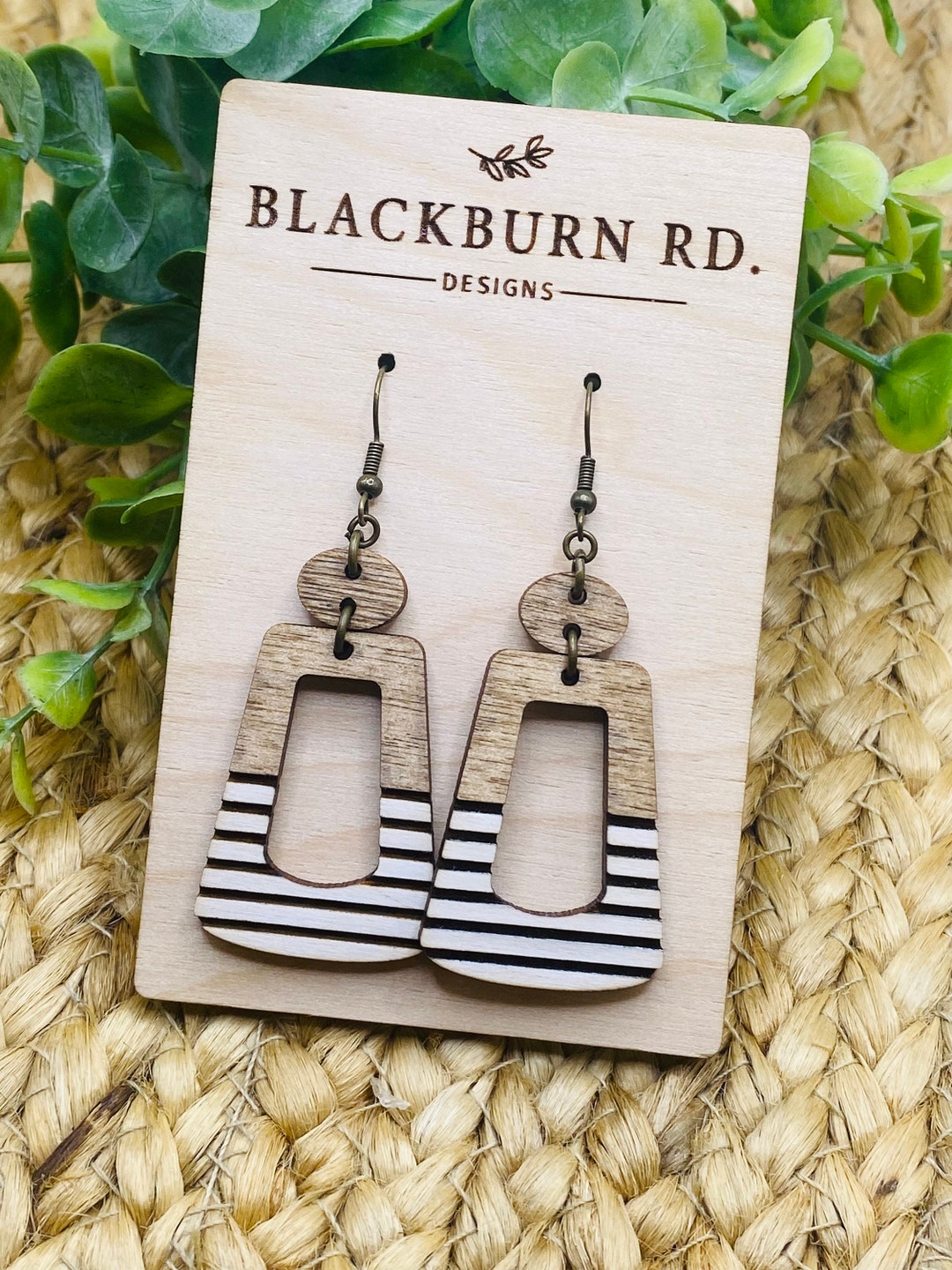 Half Striped. Open Oblong Dangles Digital File - Etsy