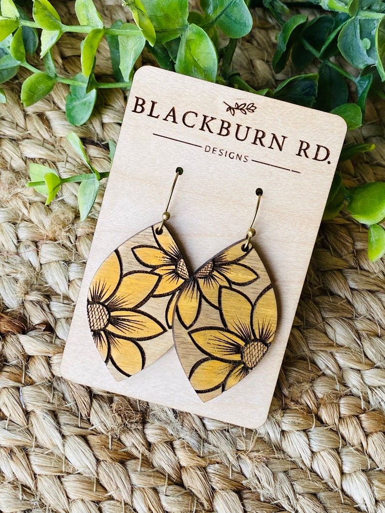 Wooden Laser Cut Sunflower Petal Dangles Digital File - Etsy