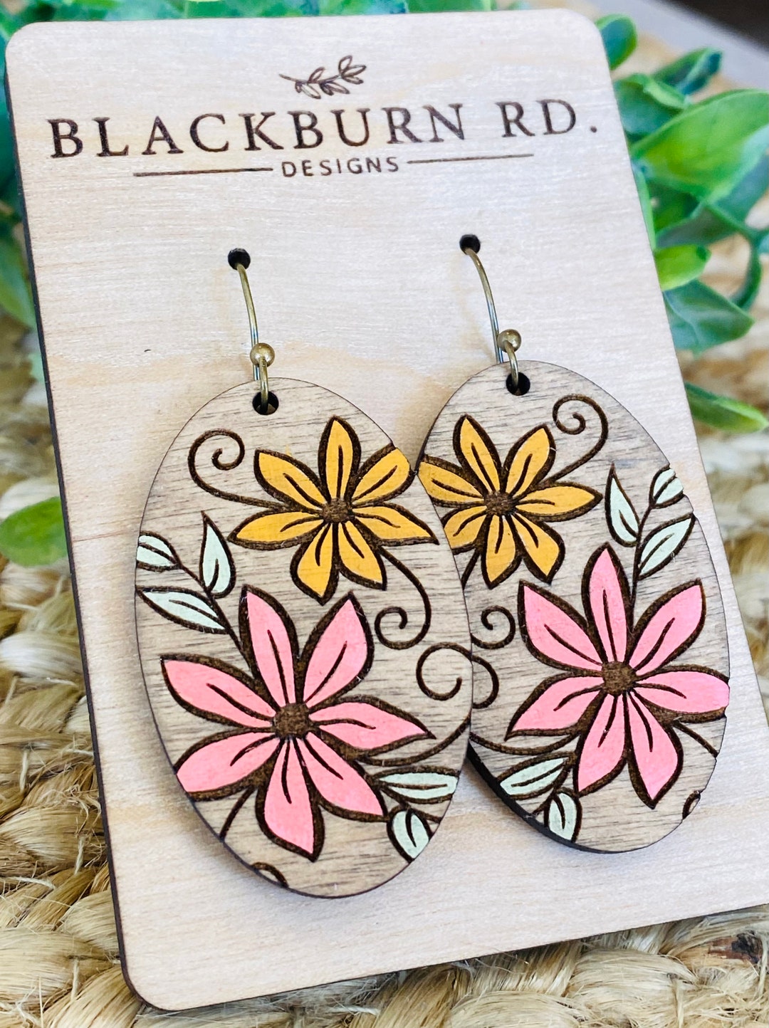Floral Oval Dangles Digital File - Etsy