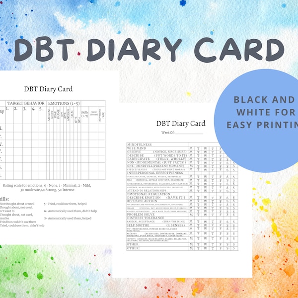 Dbt Diary - Etsy