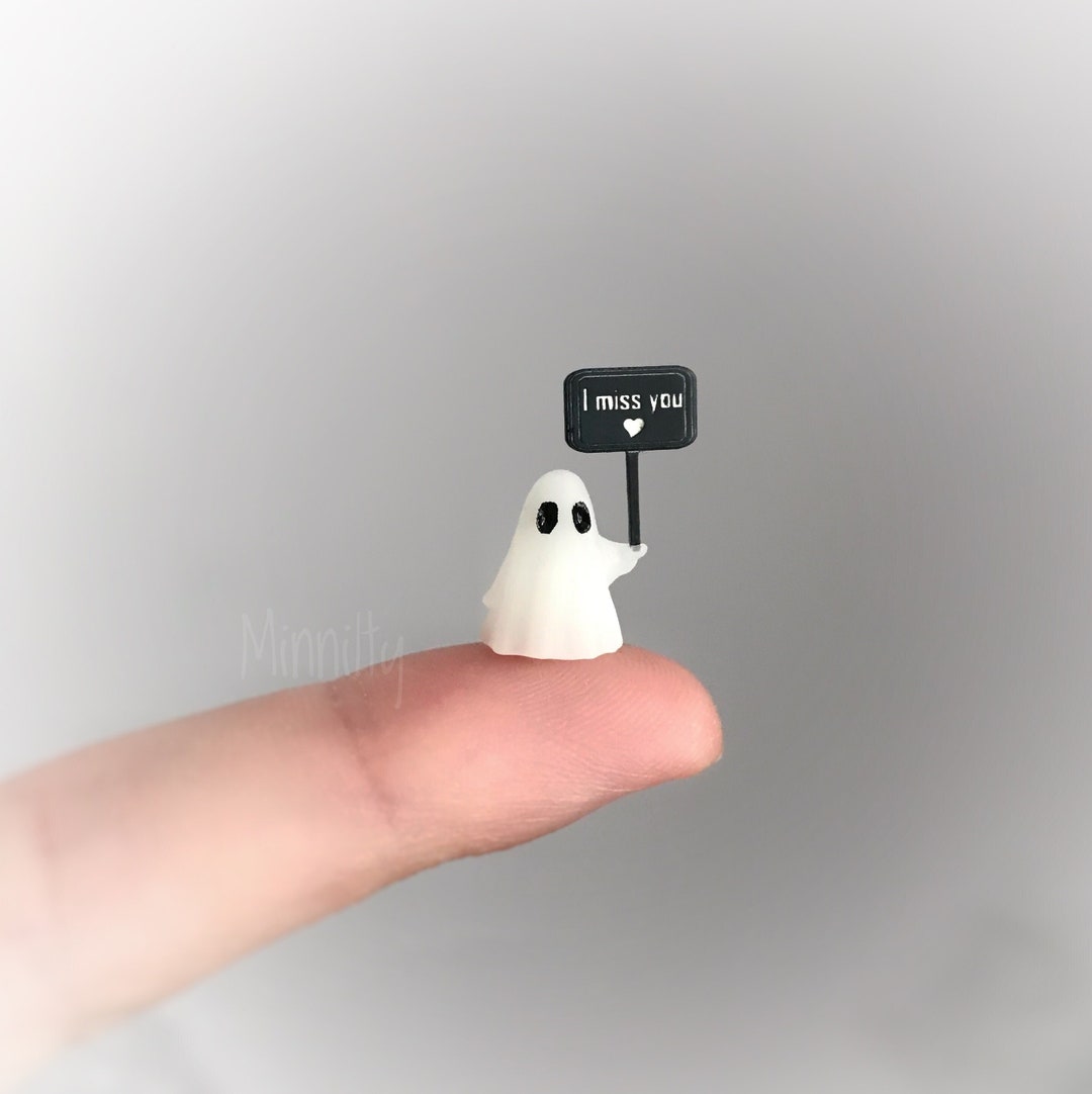 Miniature Ghost With Glowing Text Sign - Etsy
