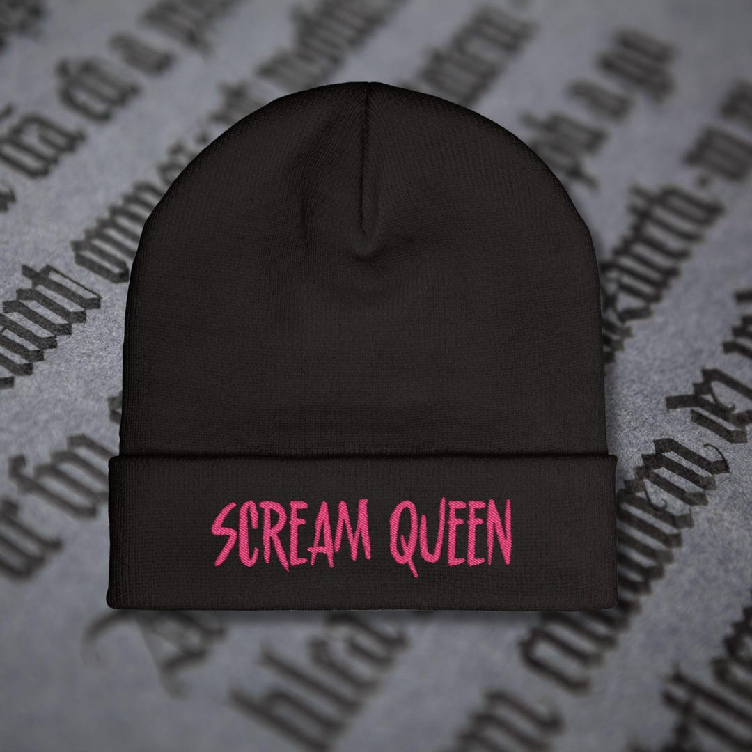 Scream Queen Beanie | Spooky Horror Bookish Beanie for Readers | Goth ...