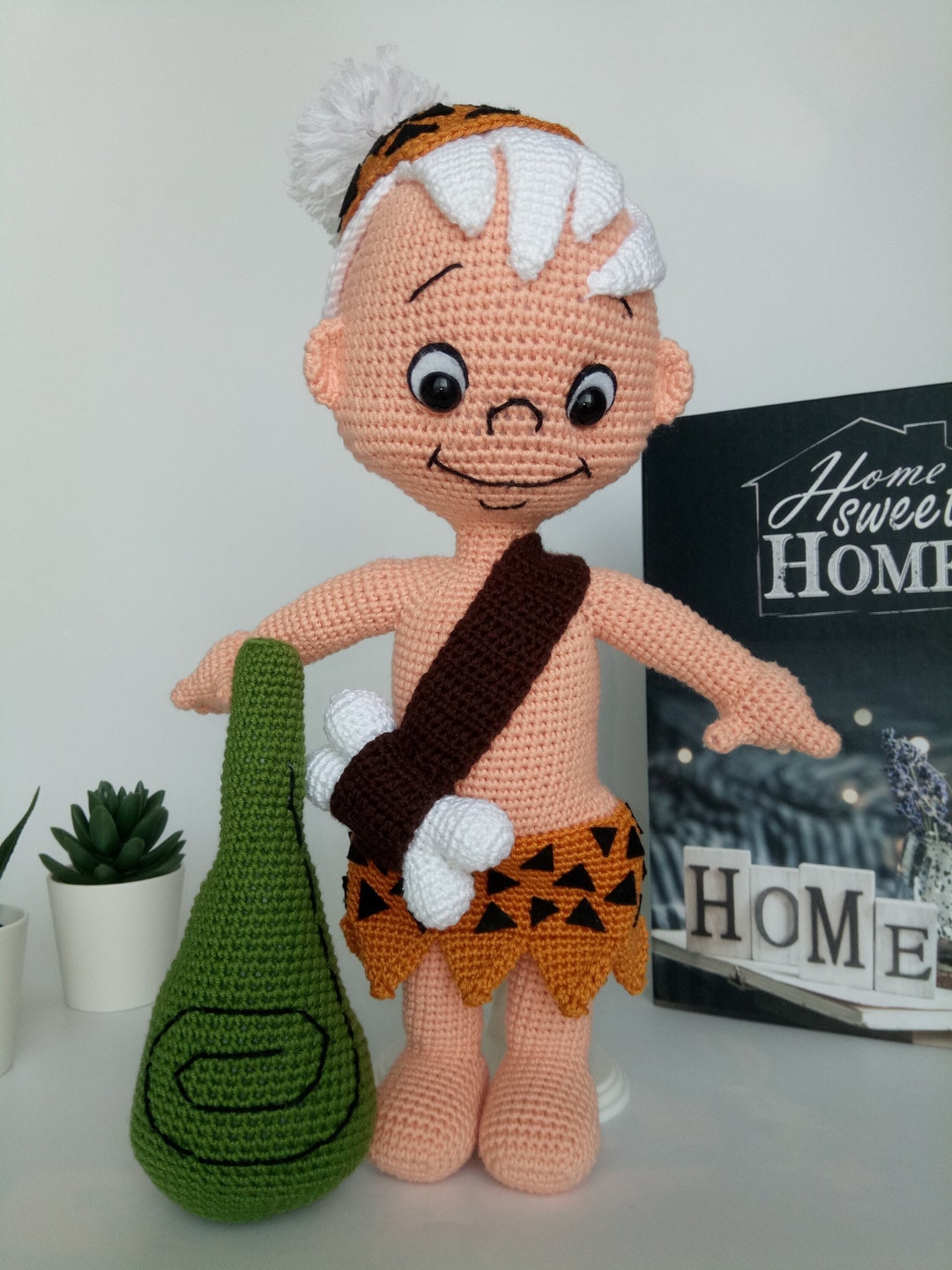Bamm-bamm Rubble Flintstone Crochet Doll, Bam-bam Rubble Amigurumi Doll ...