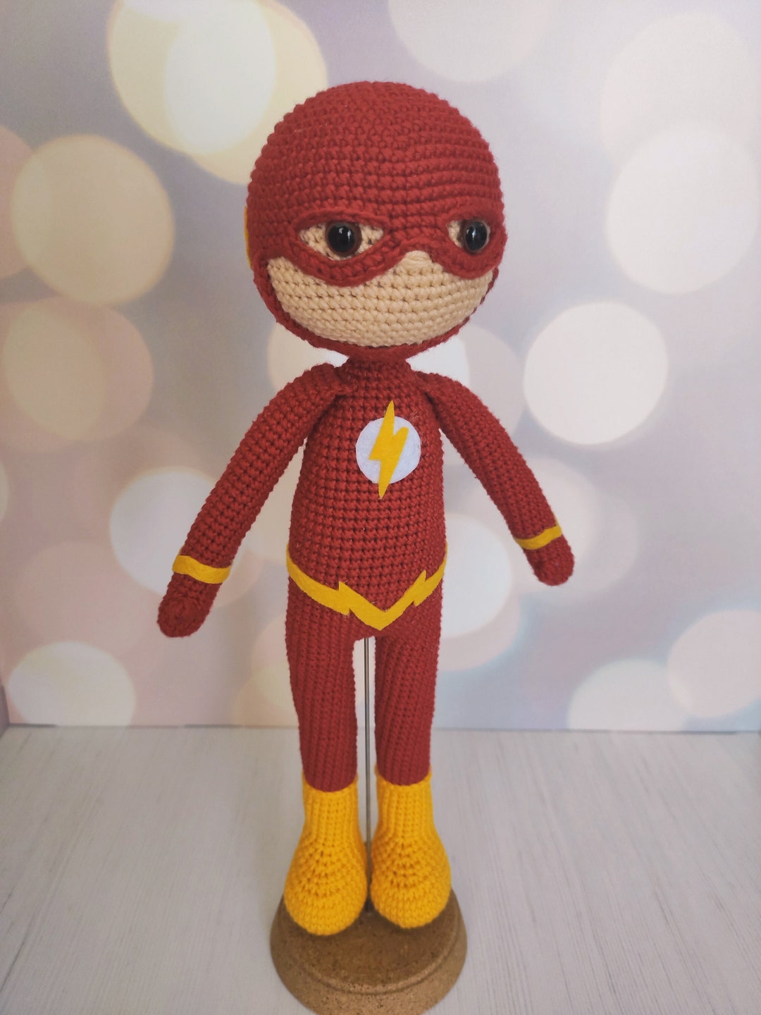 Cute Crochet Flash Doll Perfect Gift for Kids, the Flash Amigurumi Doll ...