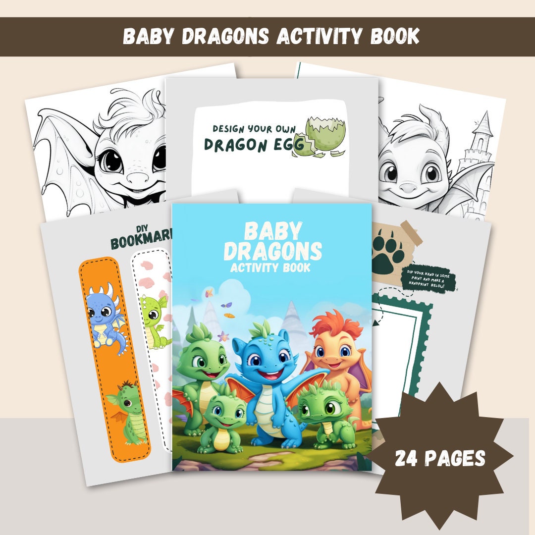 Dragon Colouring Book, Word Search Puzzles, Activity Sheets, Activity ...