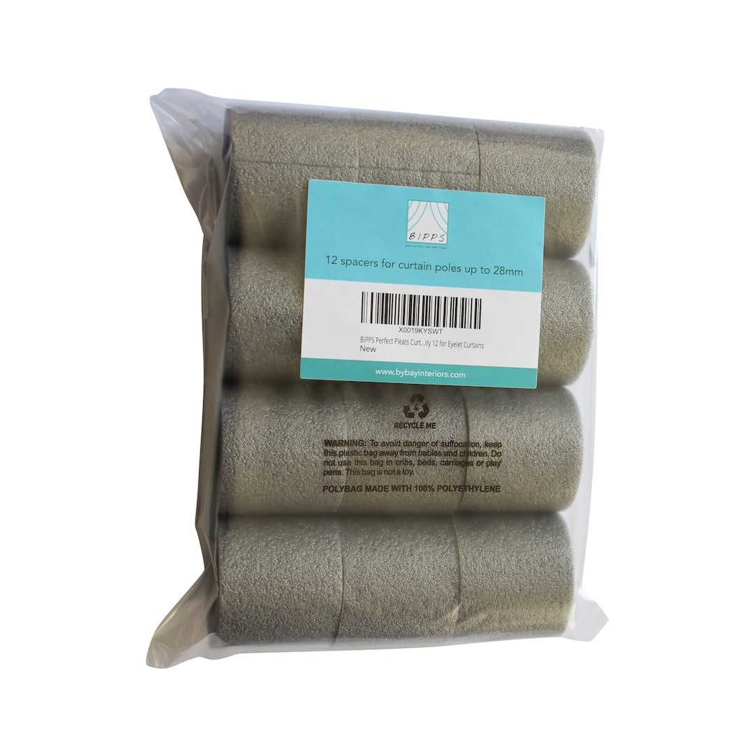 Curtain Spacers BIPPS Perfect Pleats 12 Pack for Poles up to 28mm Mrs ...