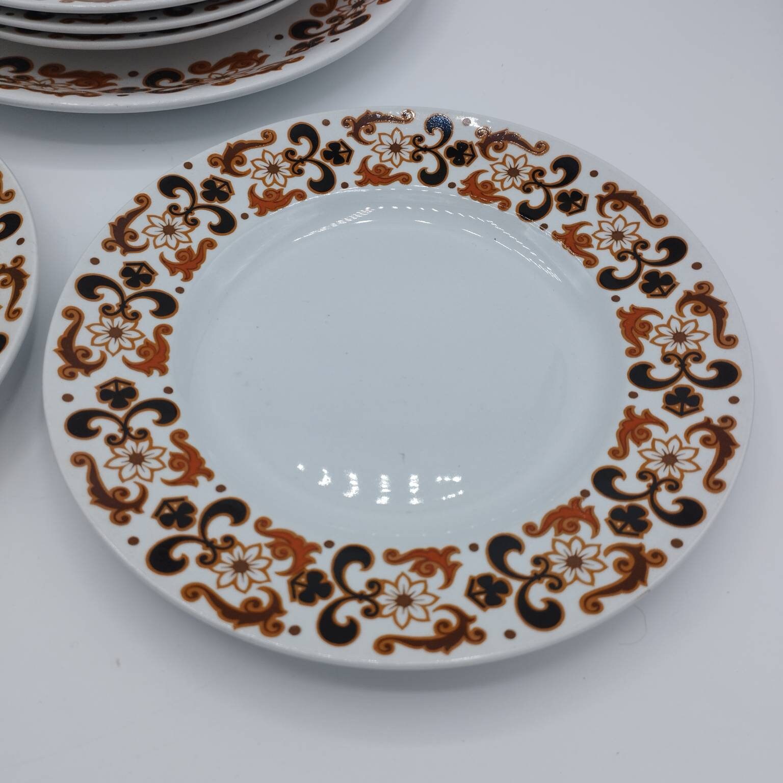 Vintage Alfred Meakin Set of 6 Side Plates & Dinner Plates Glo White ...