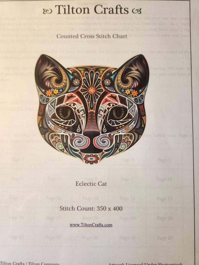 Eclectic Cat Cross Stitch Chart - Etsy