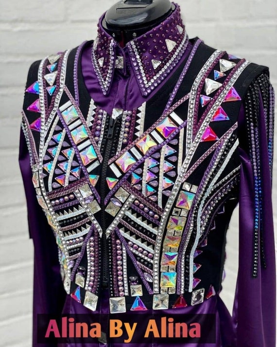 Show Purple Show Bolero With Real Glass Stones | Etsy