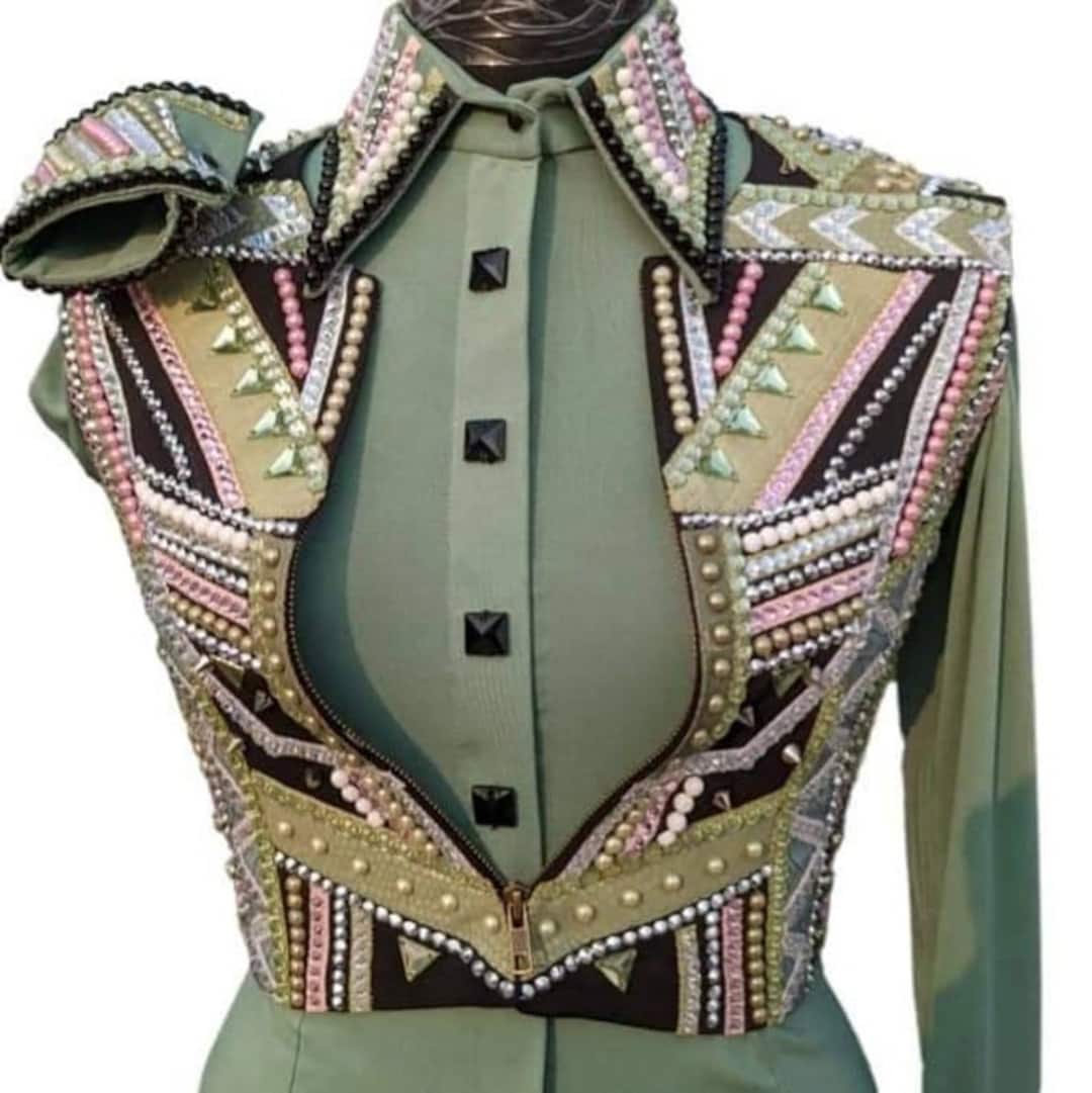 Western Show Bolero,100% Stretch Fabric With Glass Stones - Etsy