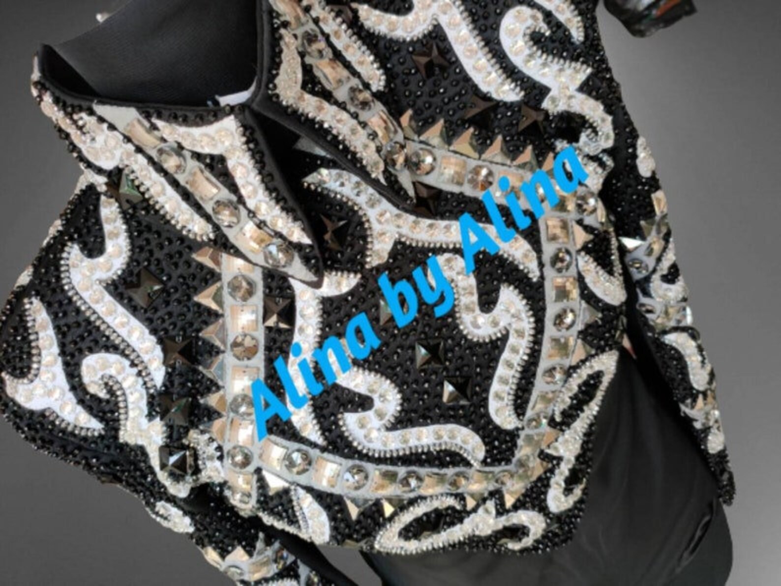 Black Base Horsemanship Jacket With Clear,silver and Black ...