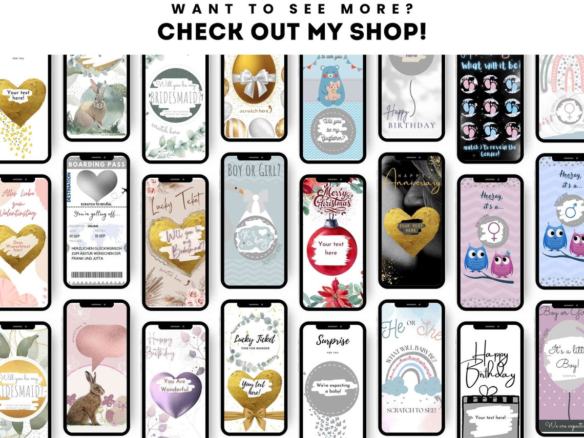 Ecard Digital Scratch off Card Surprise, Announcement, Custom Text ...