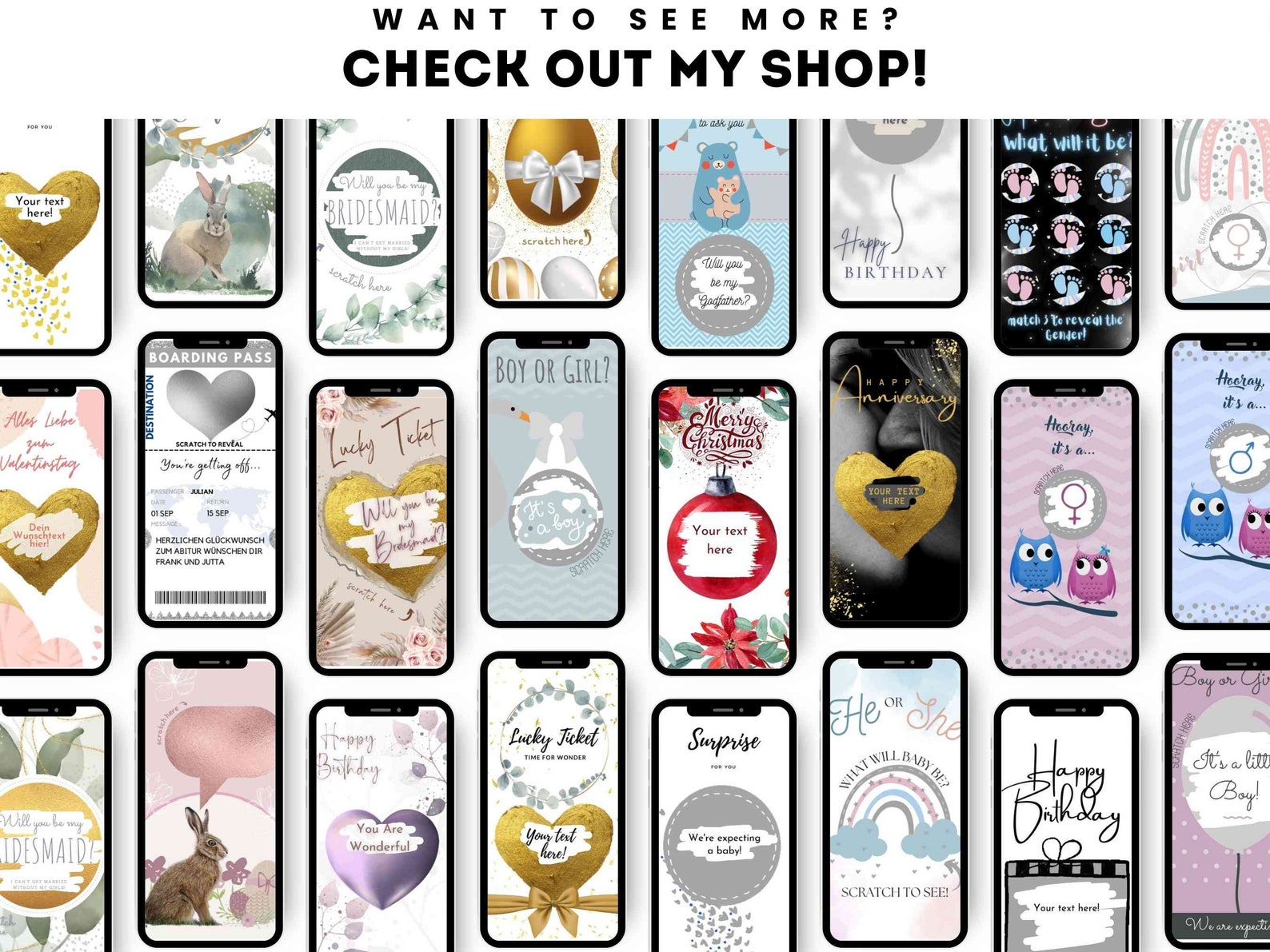 Ecard Digital Scratch off Card Surprise, Announcement, Custom Text ...