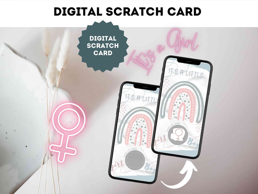 Gender Reveal Scratch off Card Girl, Interactive Digital Scratchcard ...