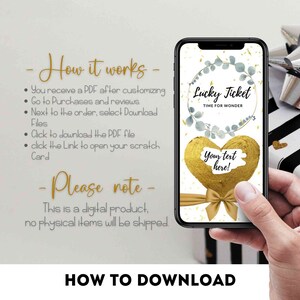 Ecard Digital Scratch off Card Lucky Ticket, Announcement With Custom ...