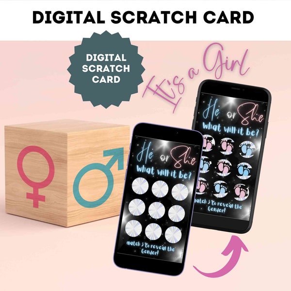 Gender Reveal Scratch off Cards - Etsy