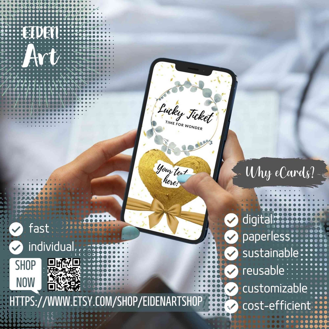 Ecard Digital Scratch off Card Lucky Ticket, Announcement With Custom ...