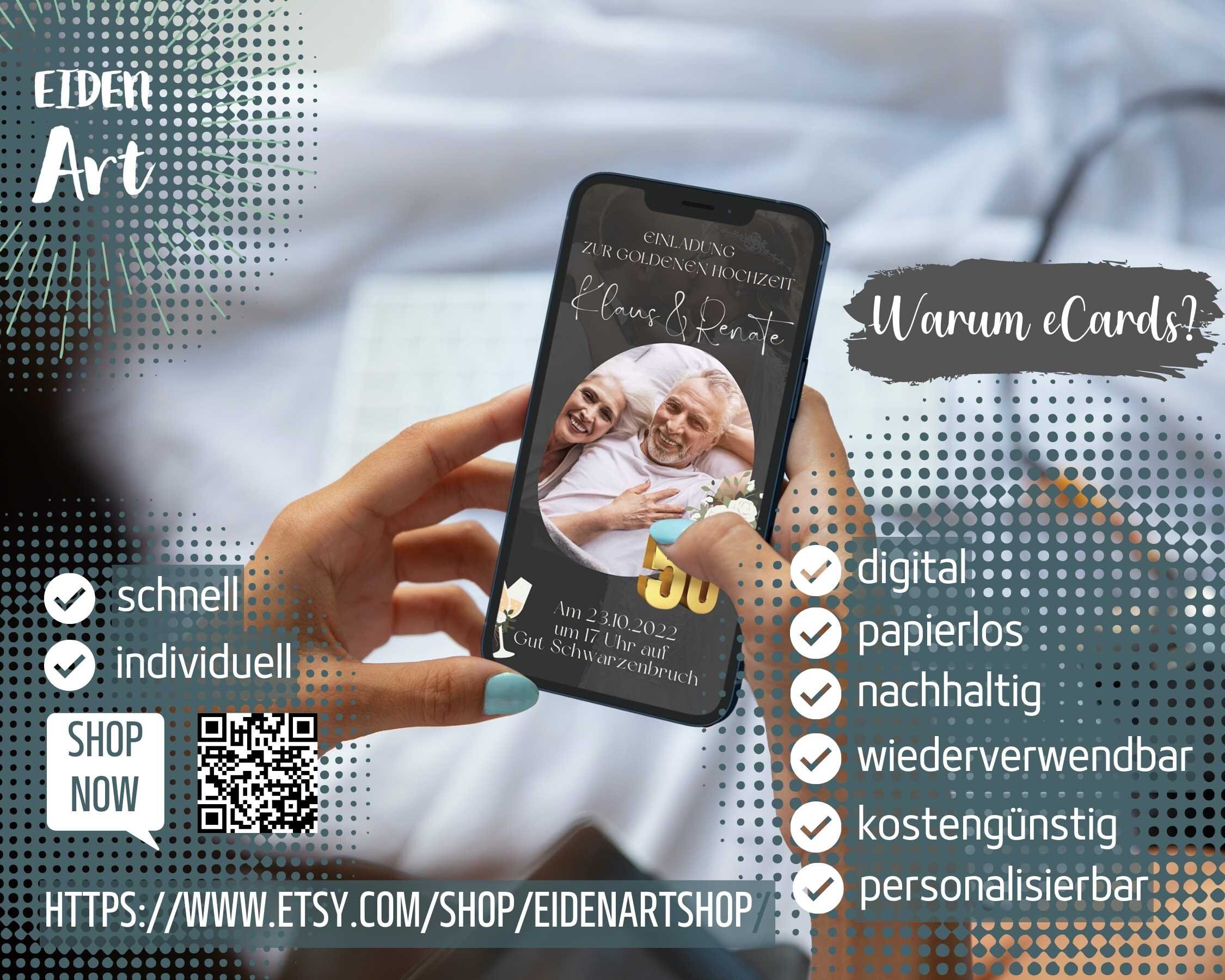 Ecard Digital Invitation Card for Gold Wedding or Silver - Etsy