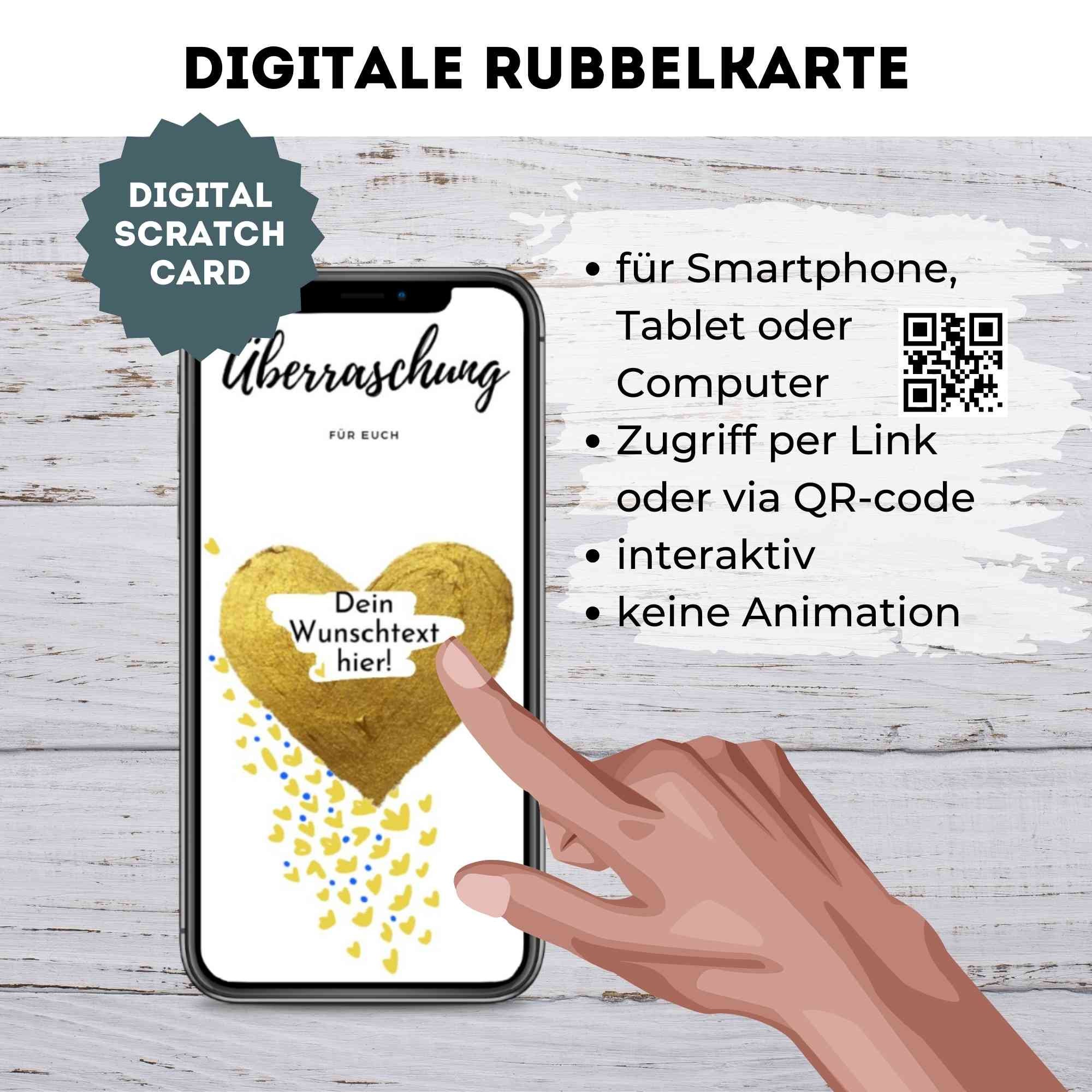 Ecard Digital Scratch off Card Surprise With Golden Heart, Announcement ...