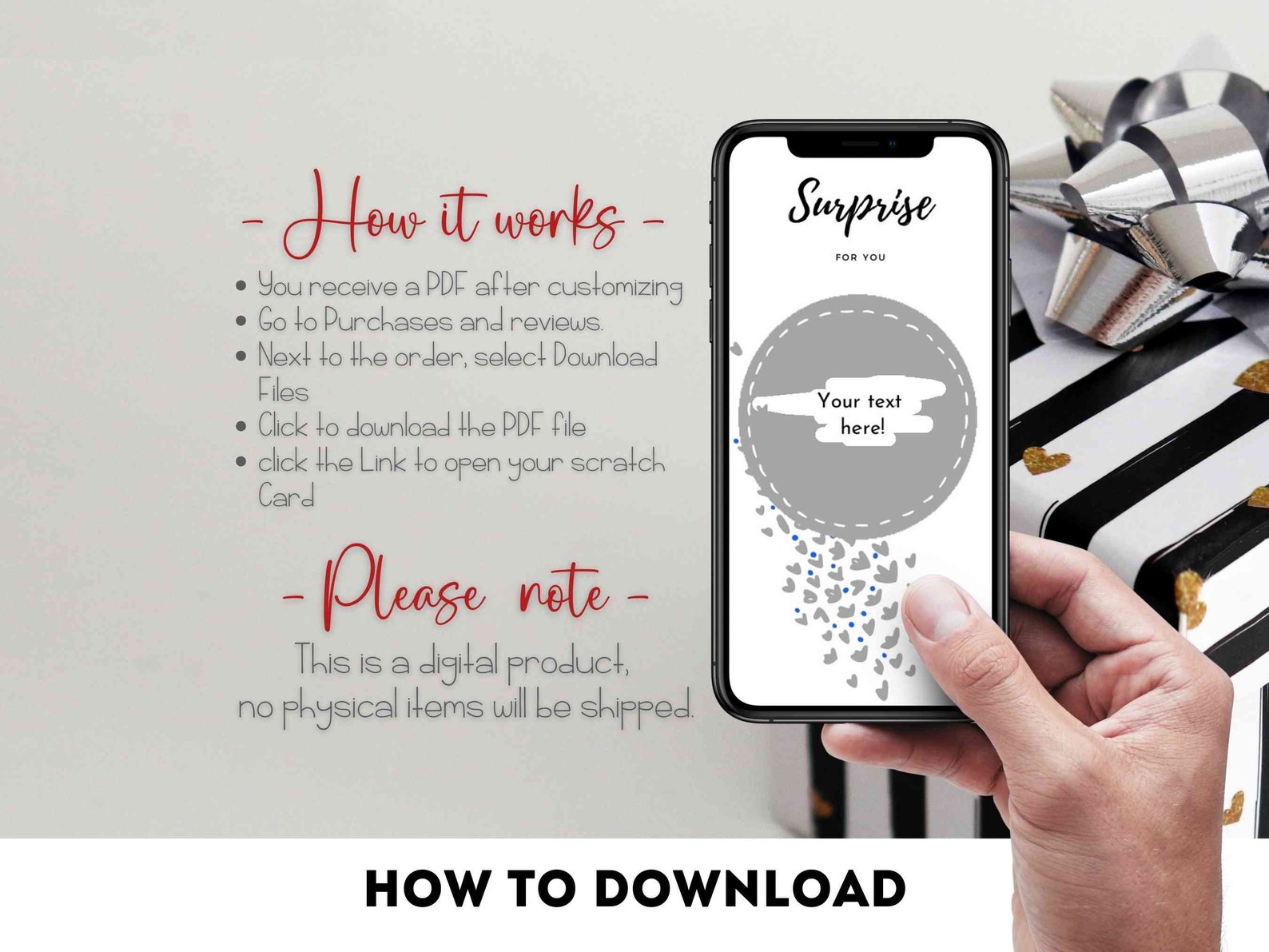 Ecard Digital Scratch off Card Surprise, Announcement, Custom Text ...