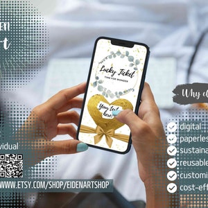 Ecard Digital Scratch off Card Lucky Ticket, Announcement With Custom ...
