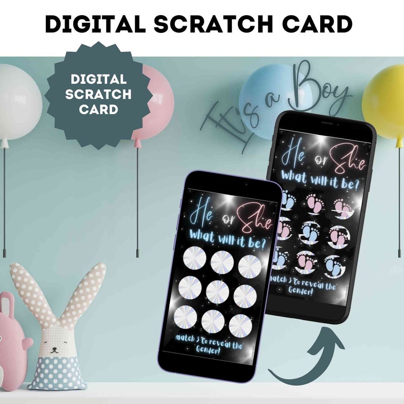 Gender Reveal Scratch off Cards - Etsy