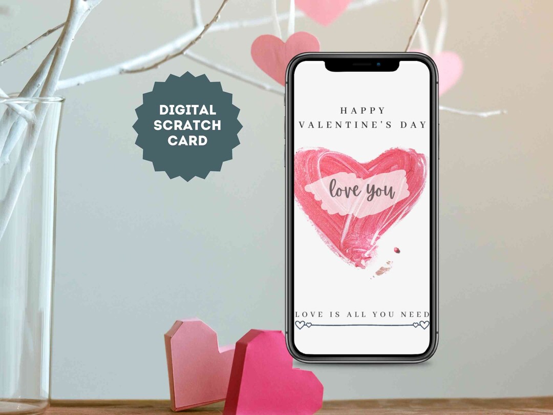 Ecard Digital Scratch Card for Valentines Day With Custom Text as ...