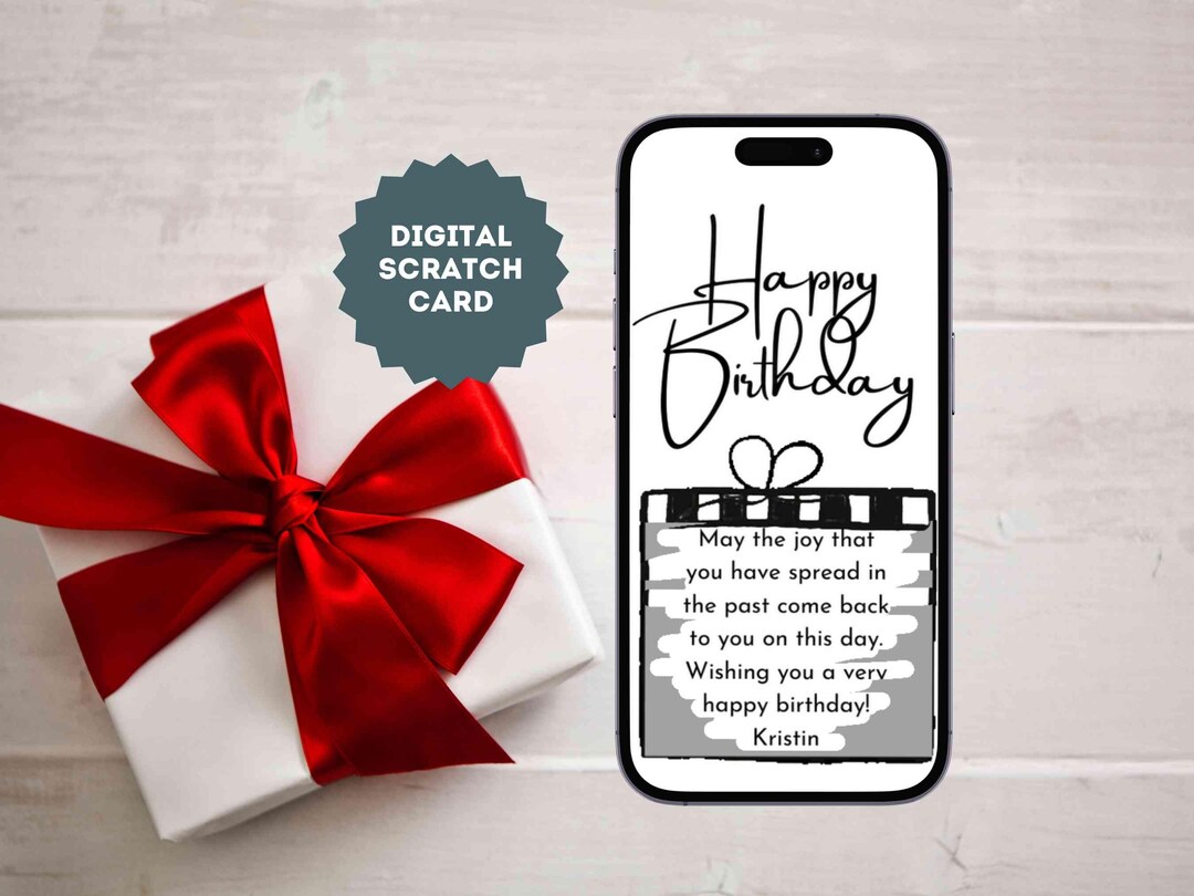 Ecard Digital Scratch off Card Birthday With Custom Text, Surprise ...