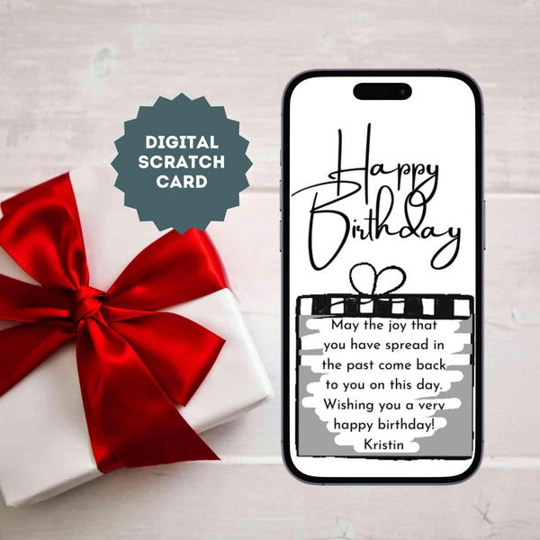 Ecard Digital Scratch off Card Lucky Ticket, Announcement With Custom ...