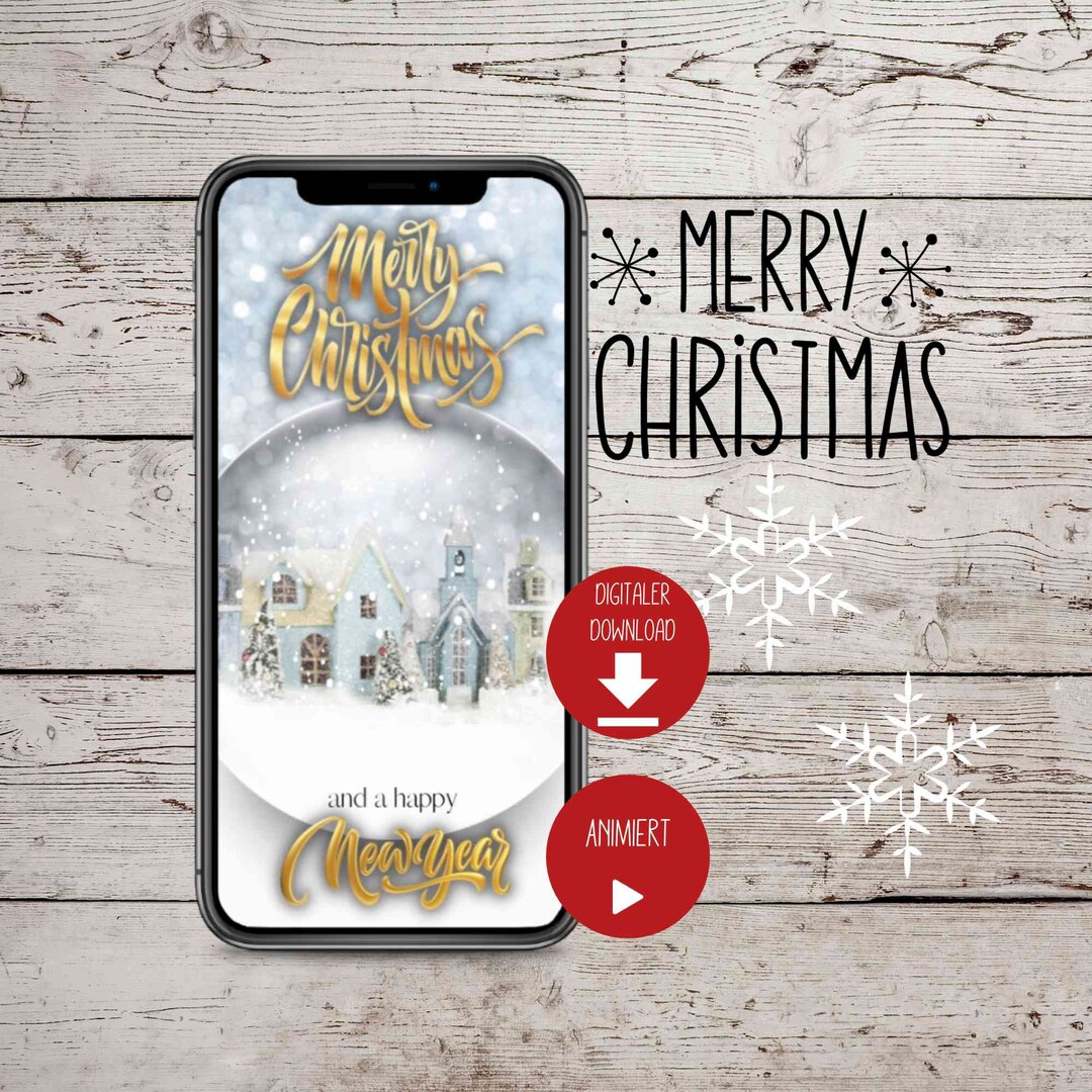 Ecard Animated Digital Christmas Card Greeting Card Winter Village Snow ...
