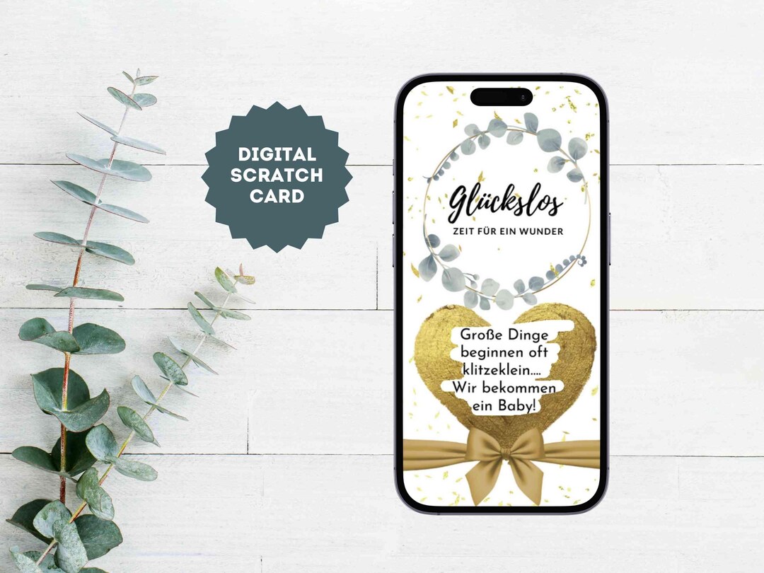 Ecard Digital Scratch off Card Lucky Ticket, Announcement With Custom ...