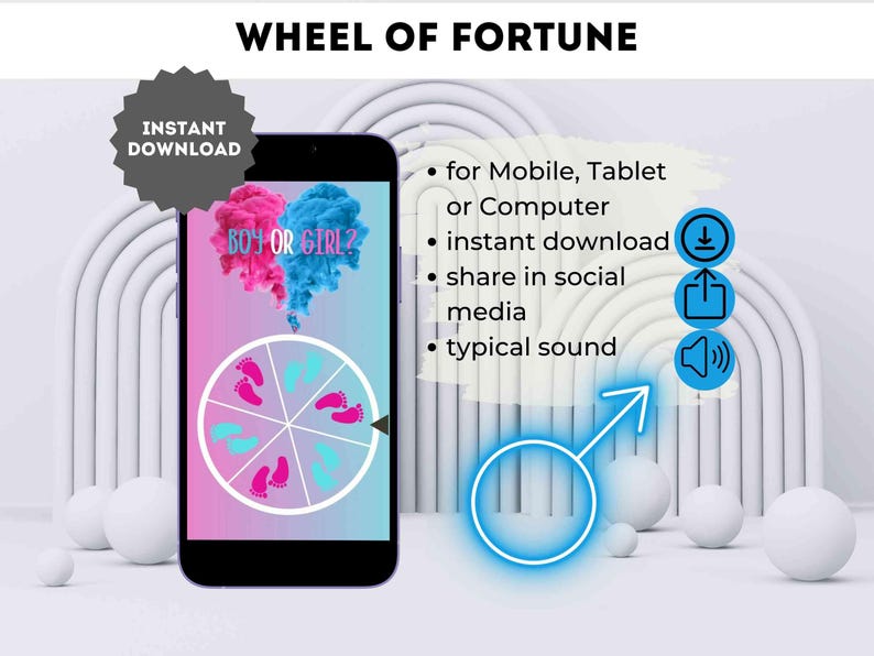 Boy or Girl - Digital Spin the Wheel Gender Reveal Game as Wheel of ...