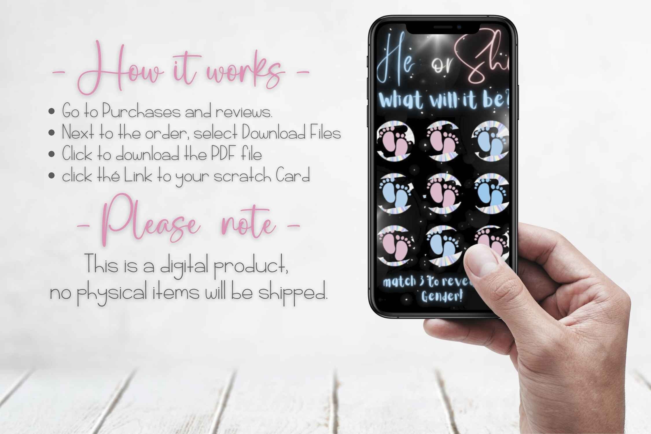 Boy or Girl Digital Gender Reveal Scratch off Card as Tic - Etsy