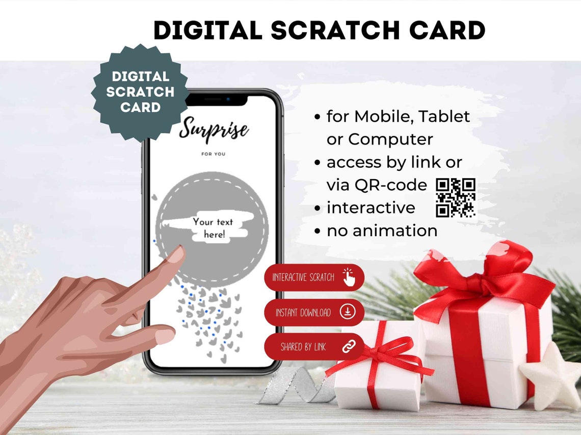 Ecard Digital Scratch off Card Surprise, Announcement, Custom Text ...