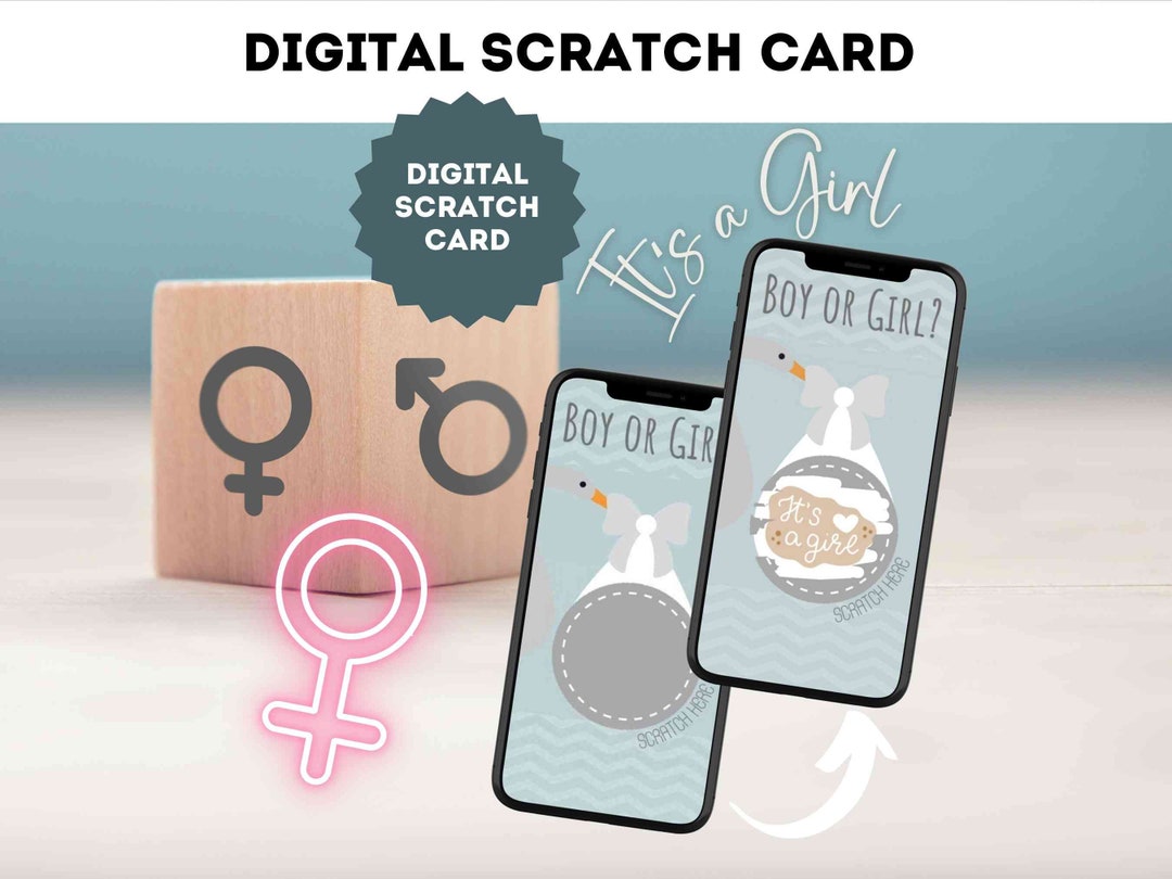 Gender Reveal Scratch off Card Girl, Animated Scratchcard, "its a Girl ...