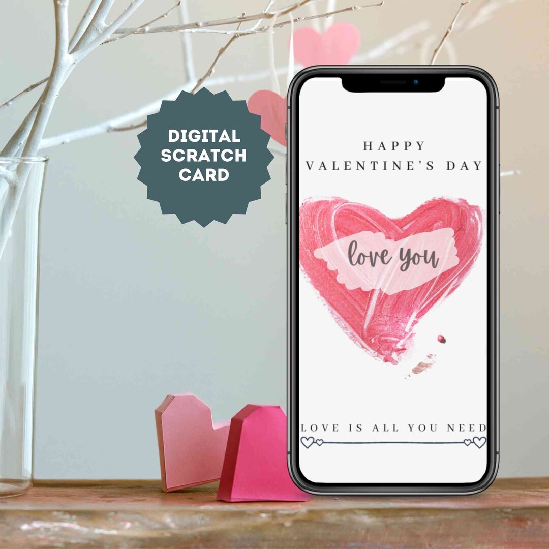 Ecard Digital Scratch Card for Valentines Day With Custom Text as ...