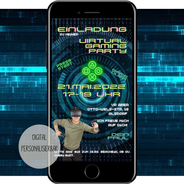 Vr Birthday Party Invitations - Etsy