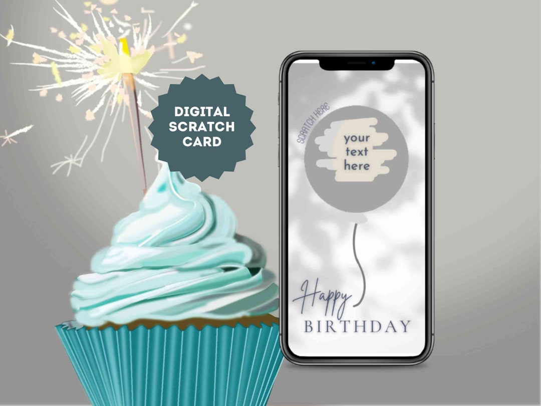 Ecard Digital Scratch off Card Birthday Customized Text, Surprise ...