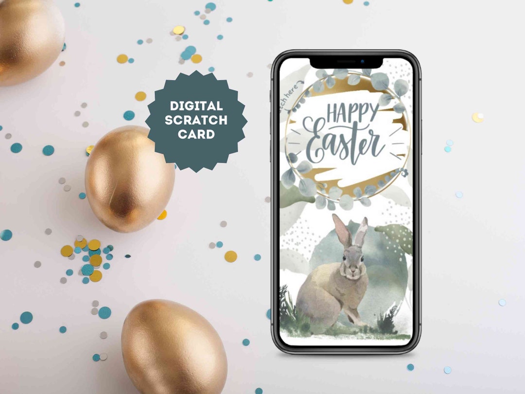 Ecard Digital Scratch off Happy Easter Scratch off Ticket, Watercolor ...