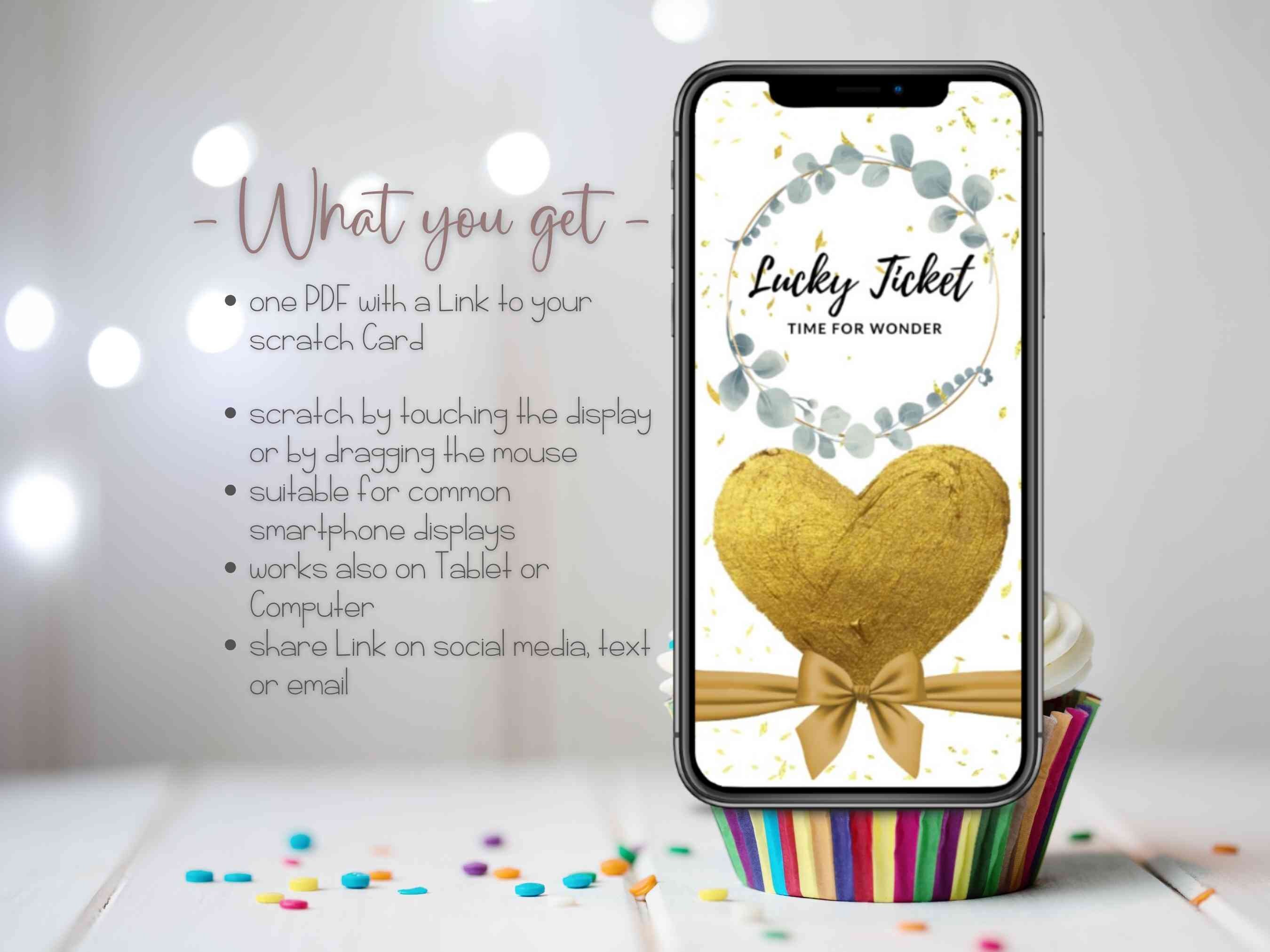 Ecard Digital Scratch off Card Lucky Ticket, Announcement With Custom ...